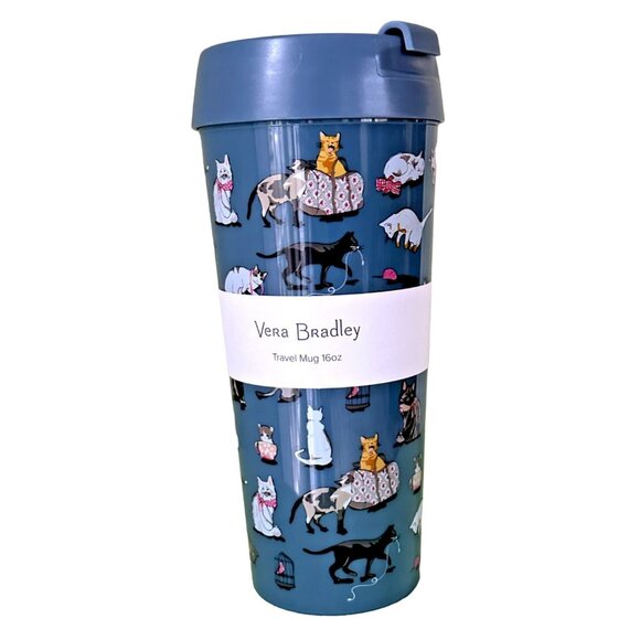 Vera Bradley | Dining | Vera Bradley Cats Meow Thermal Travel Mug 6 Oz ...